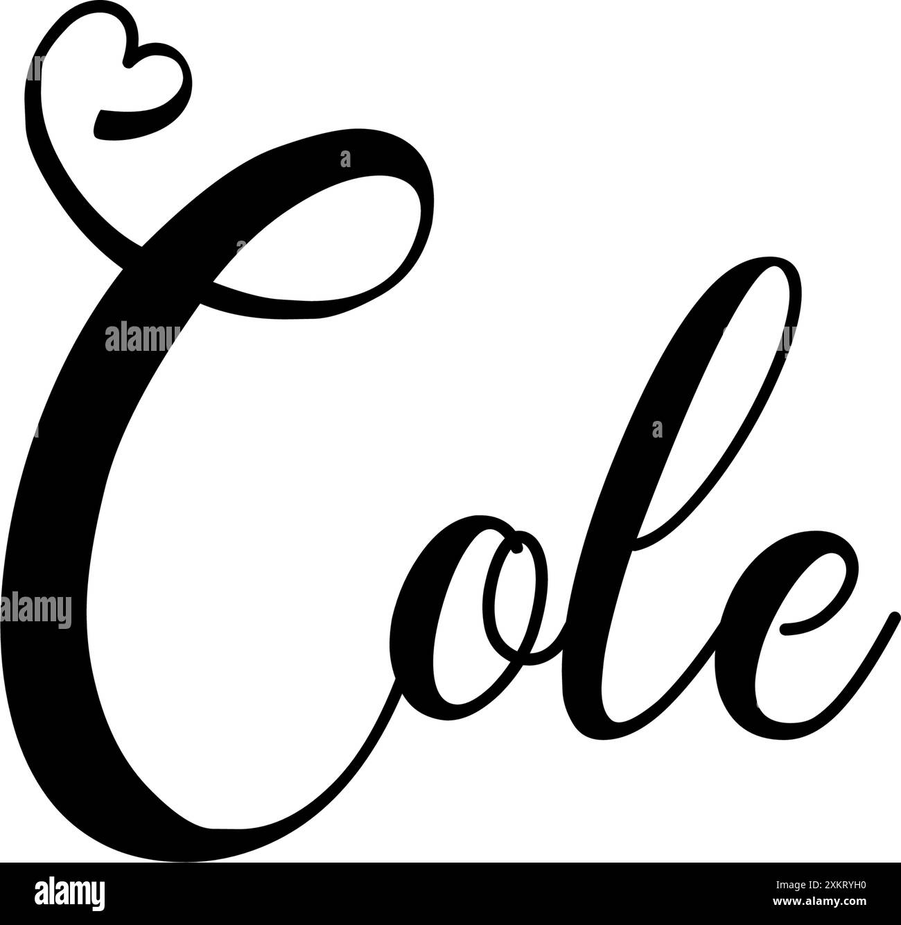 Cole - black color - word name written with hearts - Vector Graphics ...