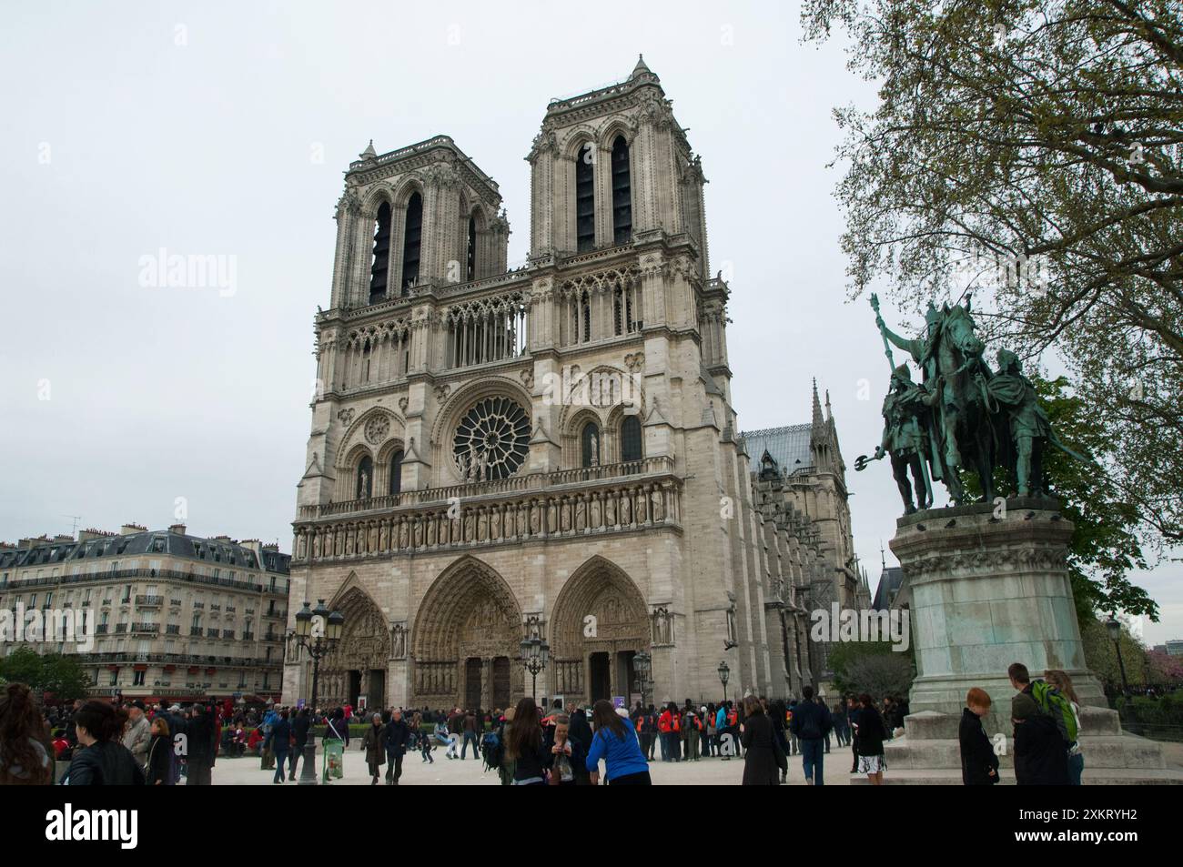 Notre Dame Cathedral and square Stock Photo - Alamy