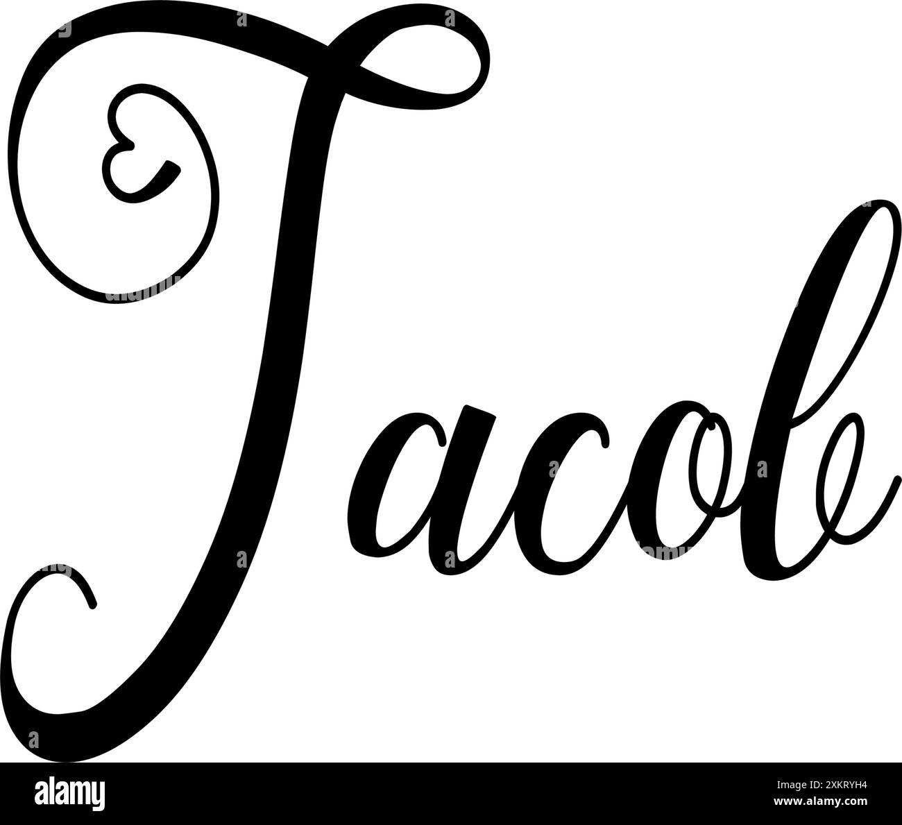 Jacob - black color - word name written with hearts - Vector Graphics ...