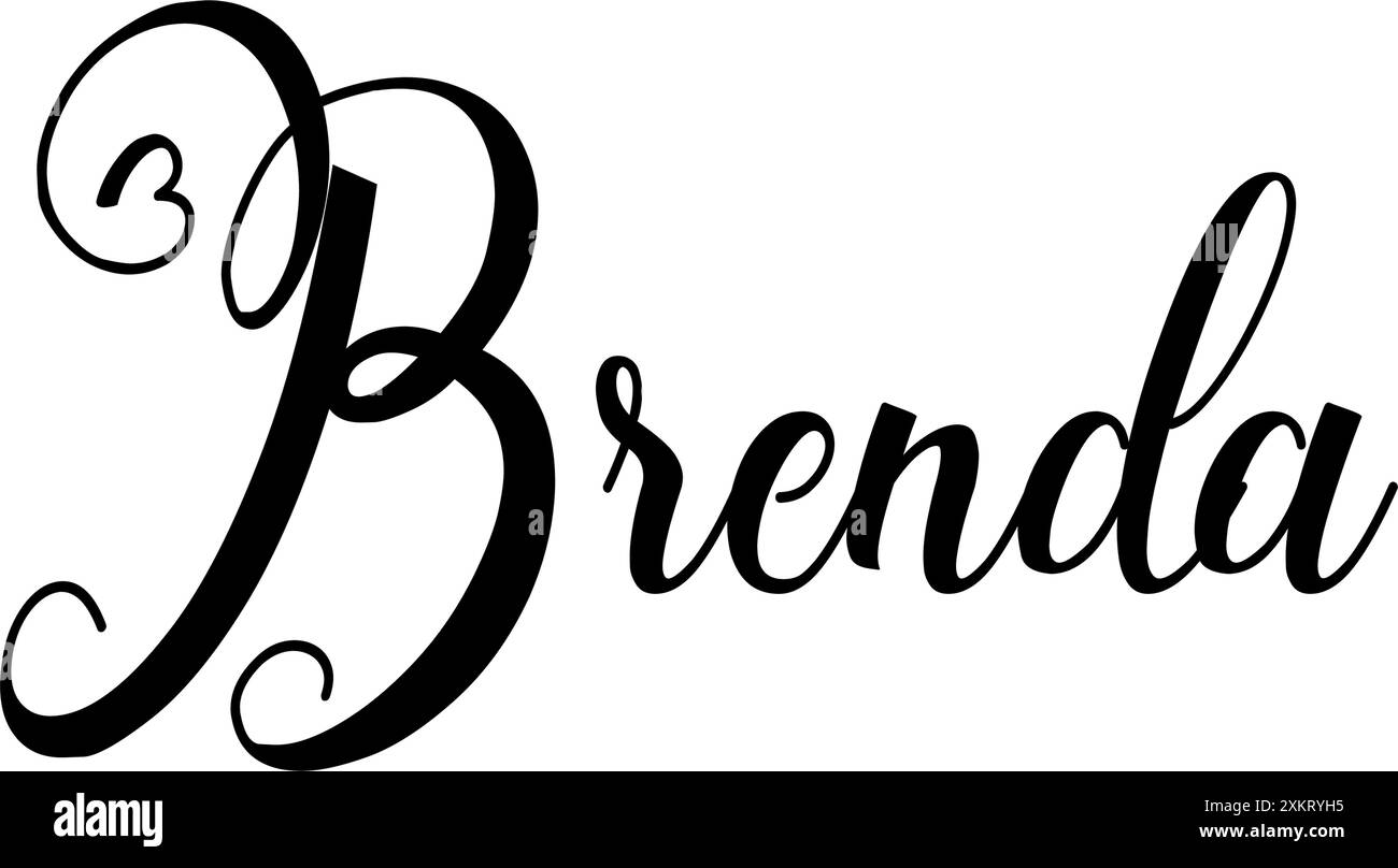 Brenda - black color - word name written with hearts - Vector Graphics ...