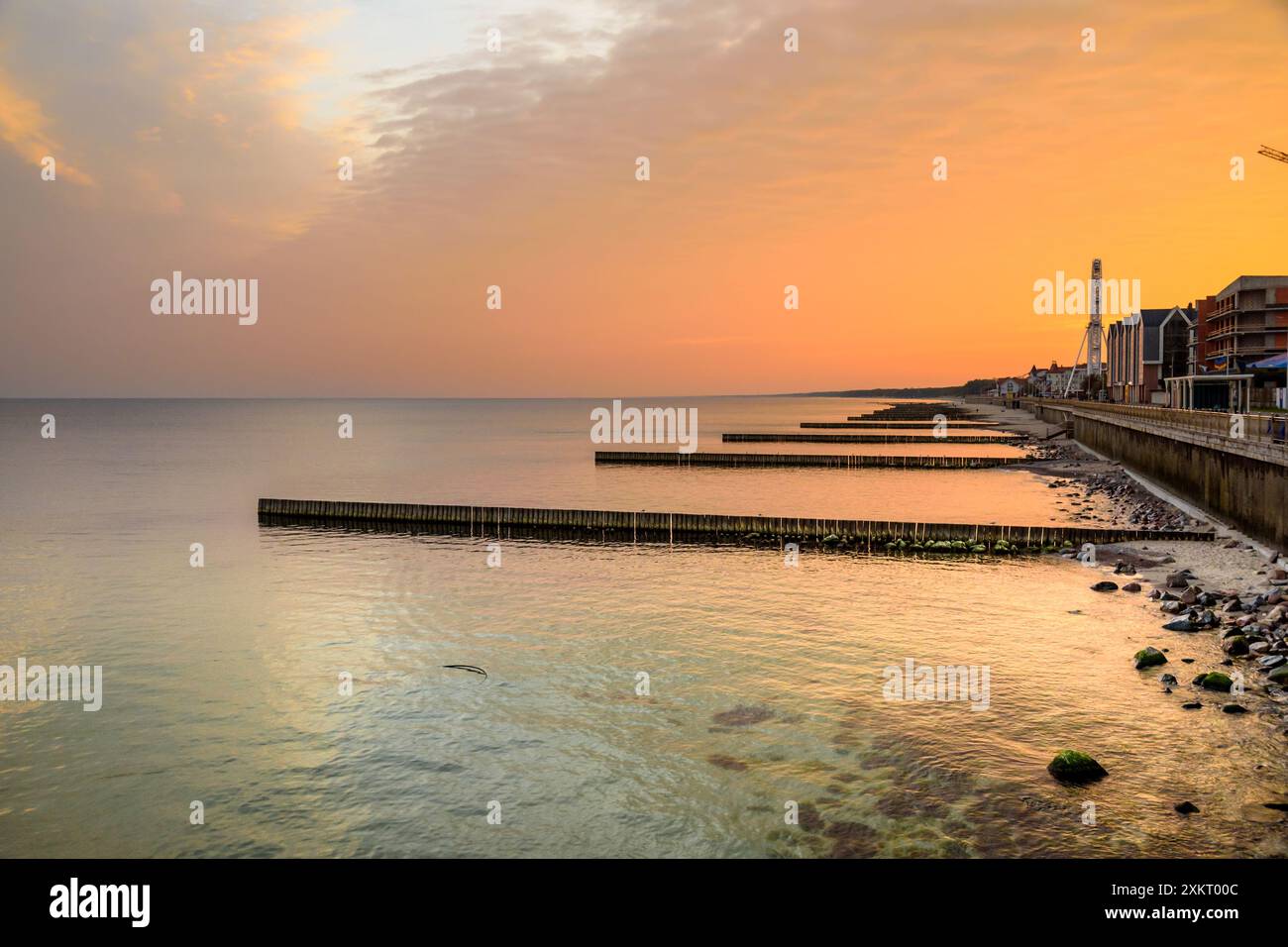 Morning view of promenade of resort town of Zelenogradsk on the coast ...