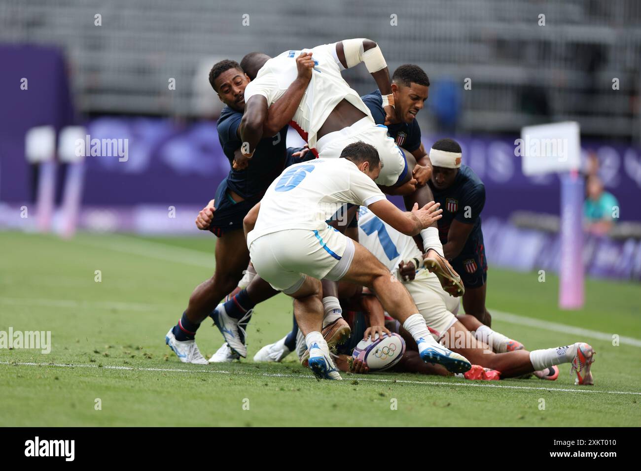 Julien Mattia/Le Pictorium - Rugby 7s - Paris 2024 - France, USA. 24th ...