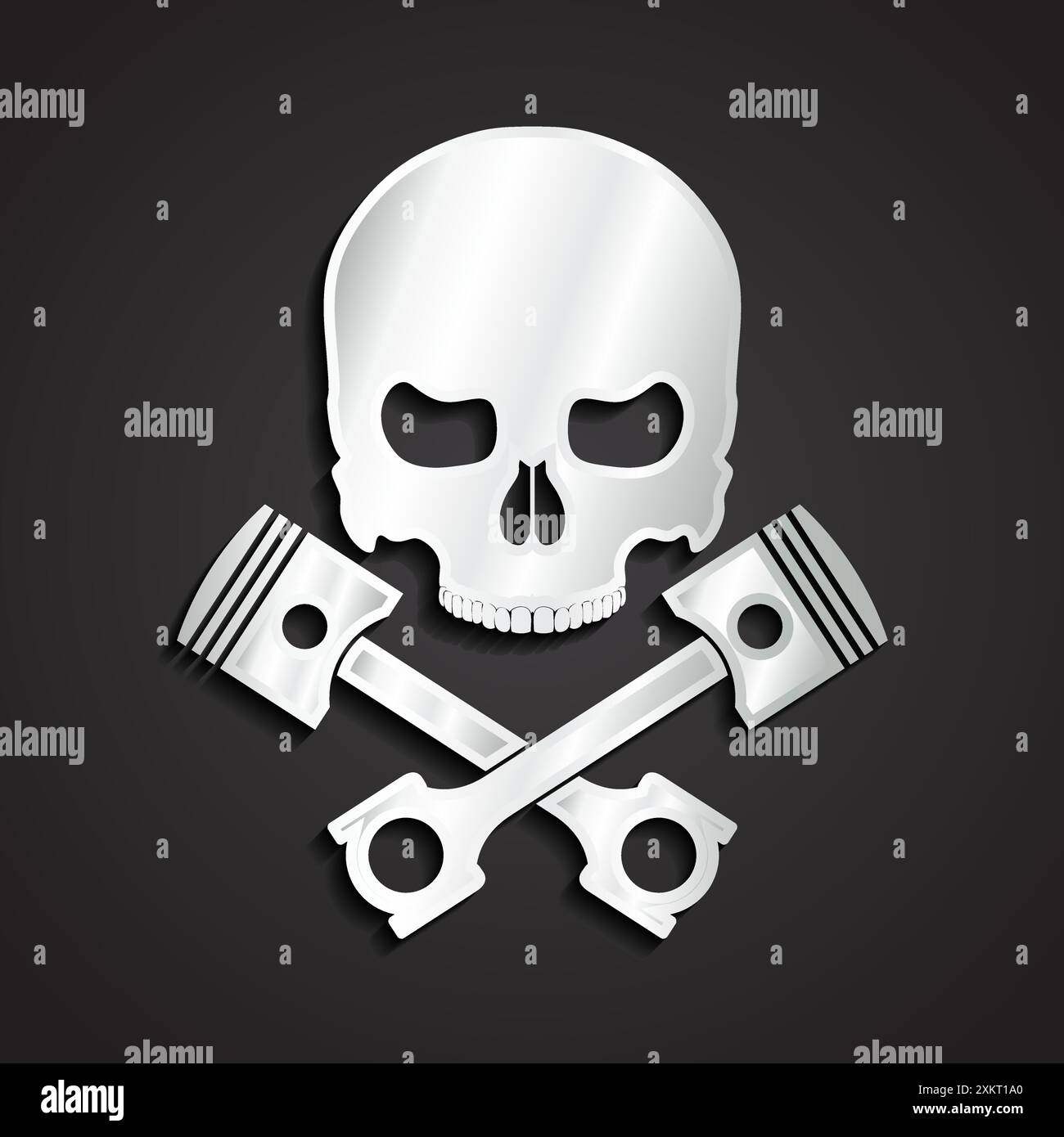 Skull pistons vector vectors hi-res stock photography and images - Alamy