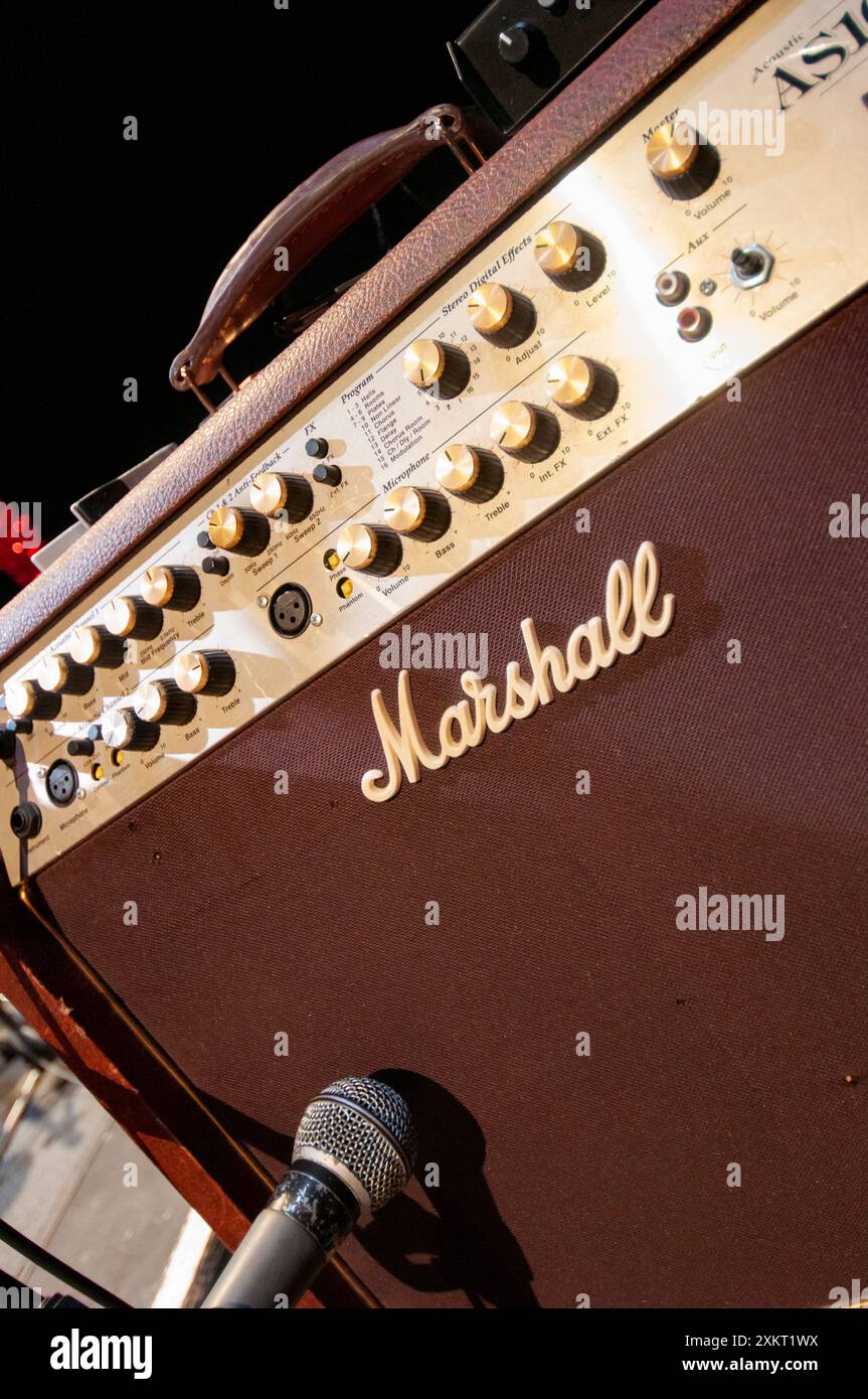 Marshall amplifier on stage Stock Photo - Alamy