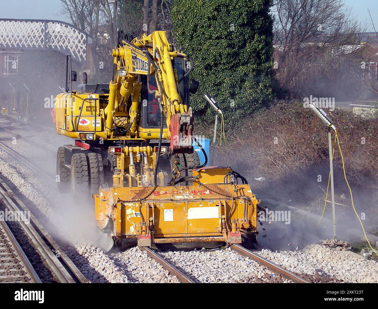 Railway engineering - new ballast Stock Photo - Alamy