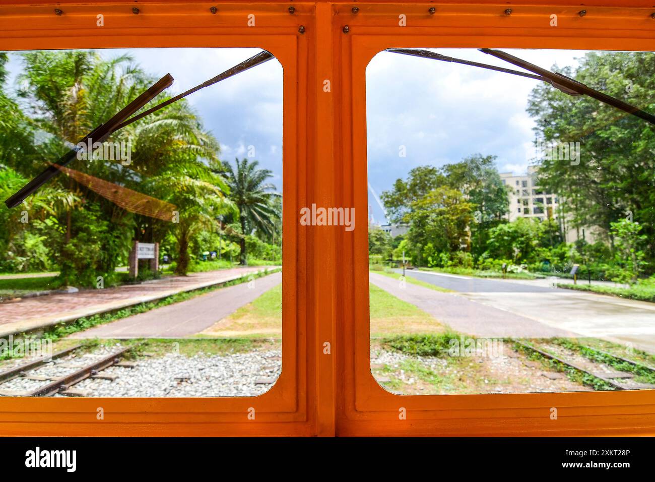 Viewing spot at the Rail Corridor in Singapore Stock Photo - Alamy