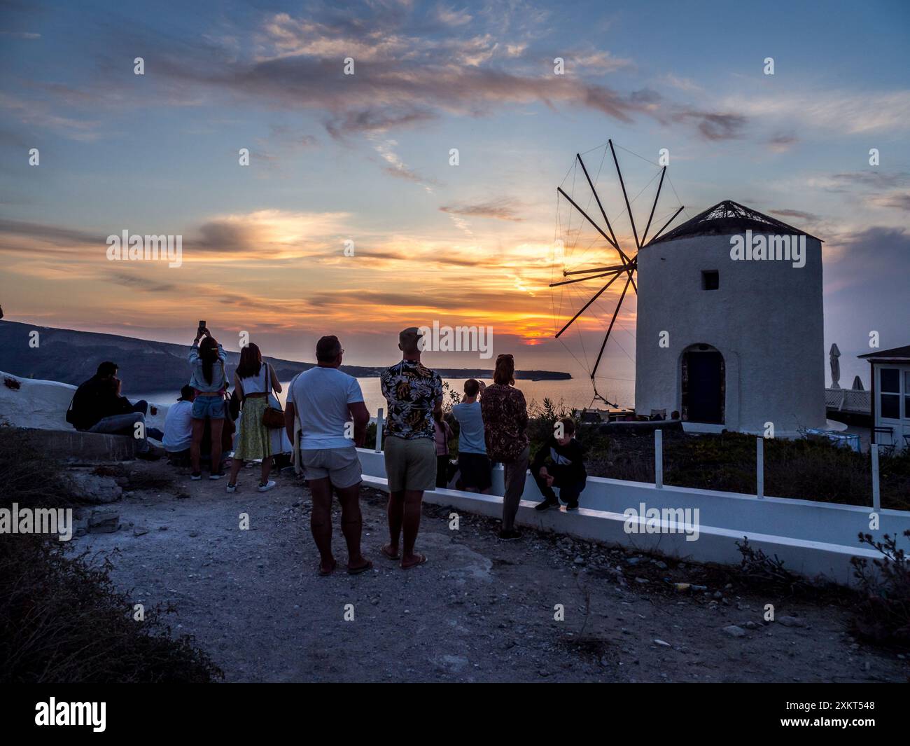 Greek island sunset windmill hi-res stock photography and images - Alamy