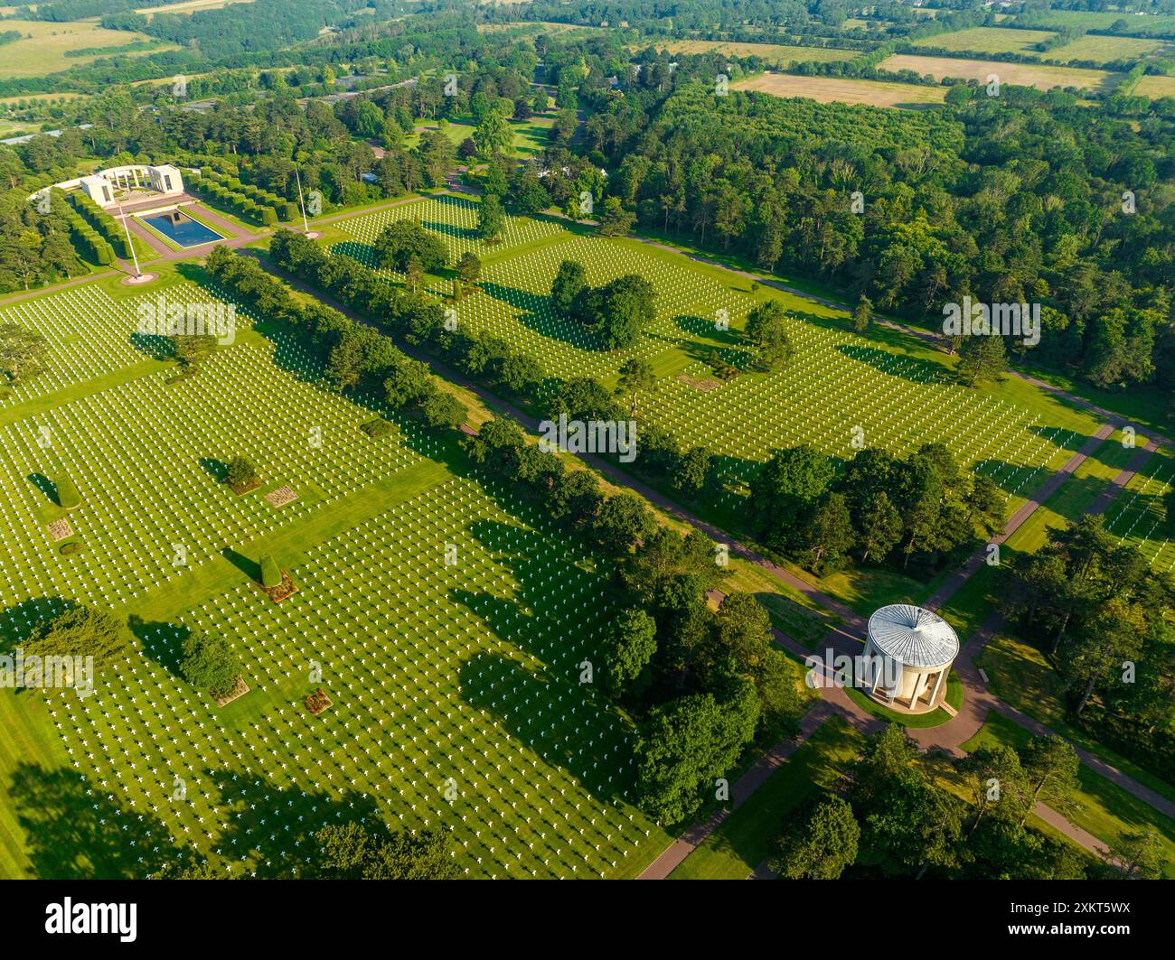 Aerial view of the Normandy American Cemetery and Memorial is a World ...