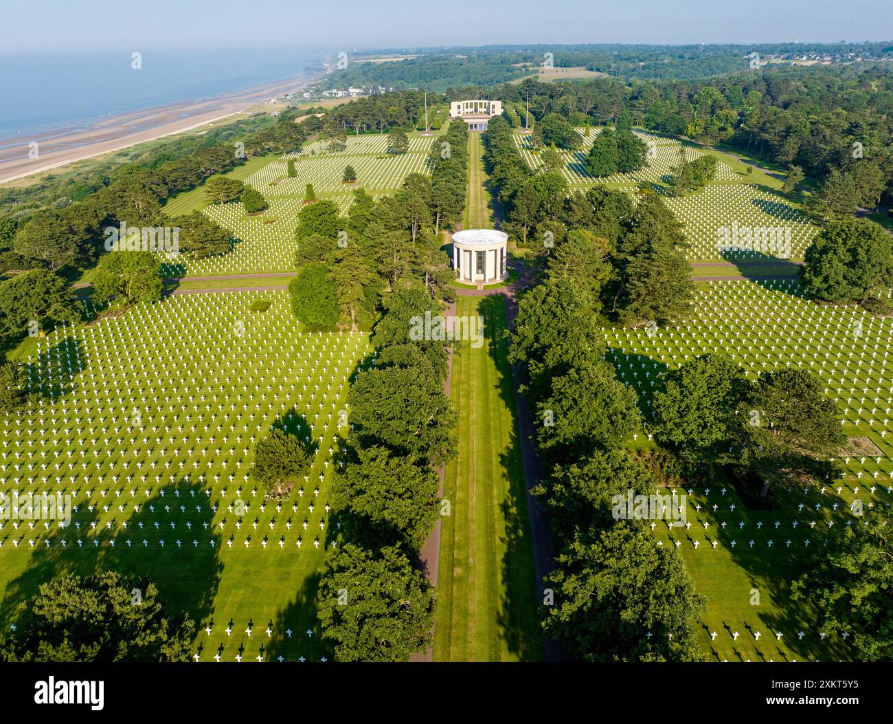 Aerial view of the Normandy American Cemetery and Memorial is a World ...
