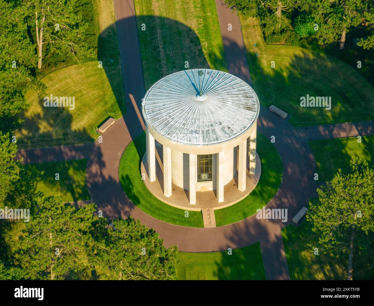 Aerial view of the Normandy American Cemetery and Memorial is a World ...