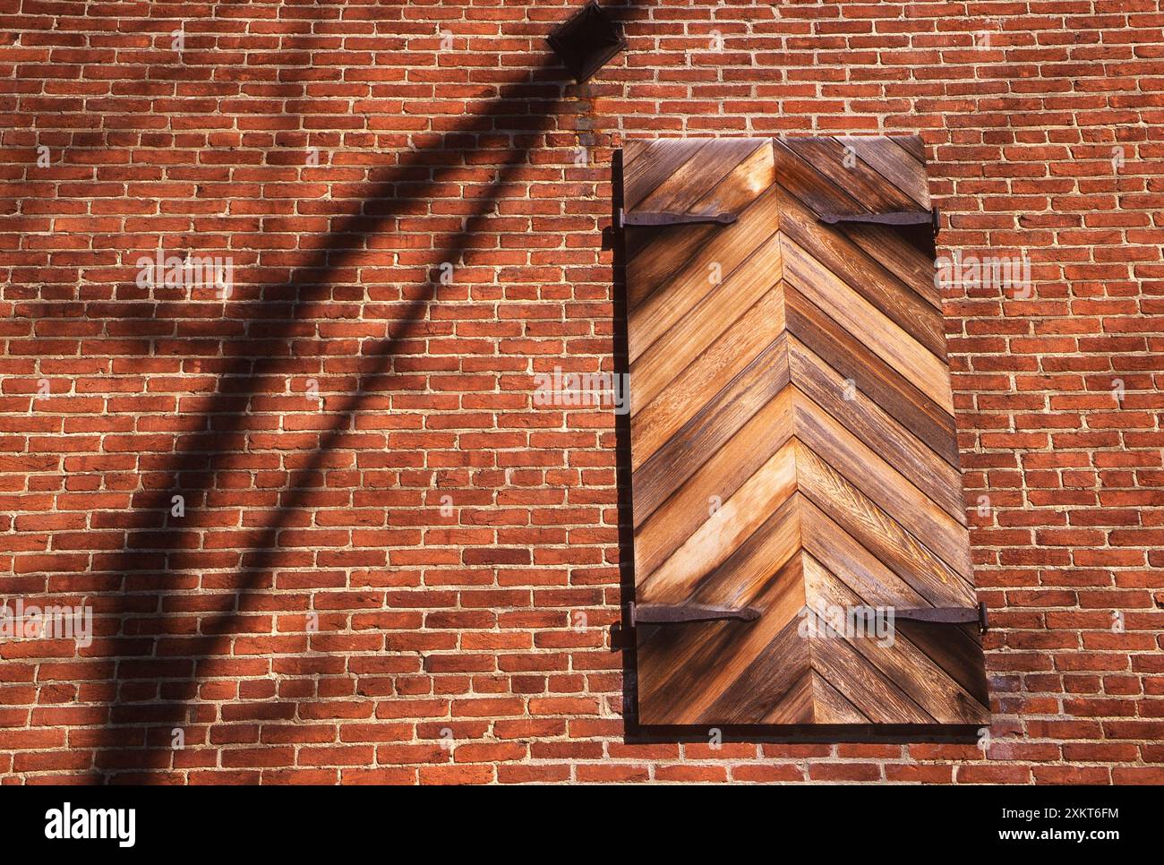 Wooden shutters; large window; brick wall; Brandywine River Museum of ...