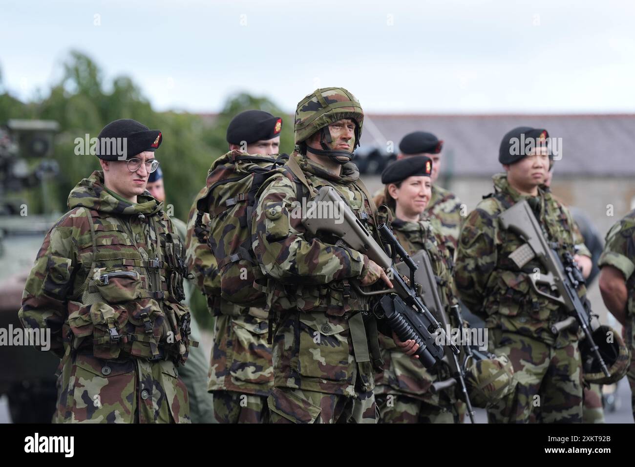 Members of the Reserve Defence Forces listening to Tanaiste Micheal ...