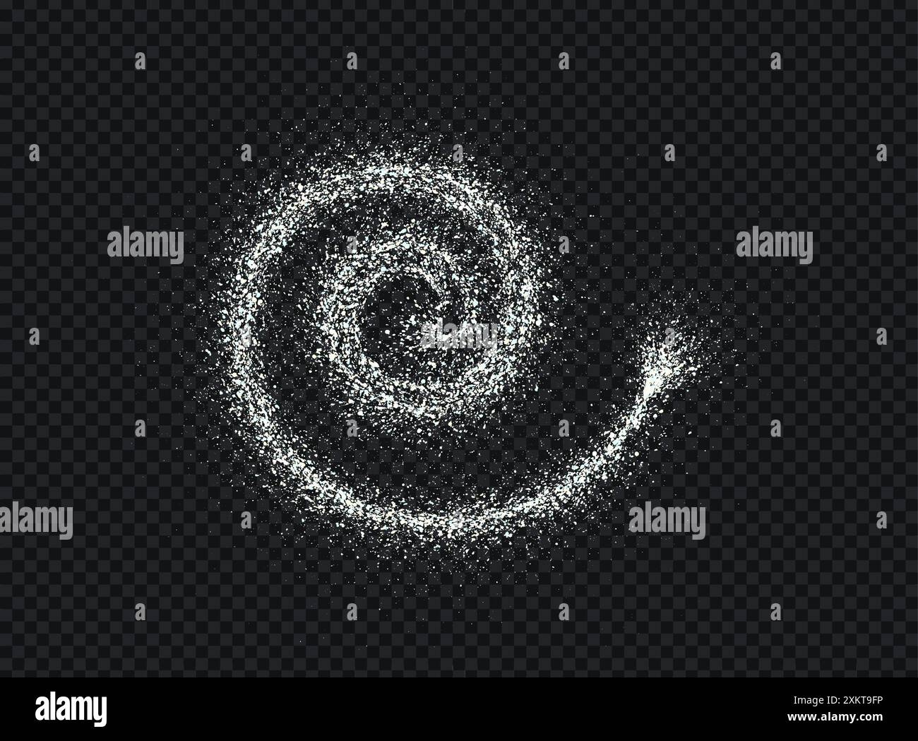 White salt or sugar powder, flying dust particles. Crystal of dust ...