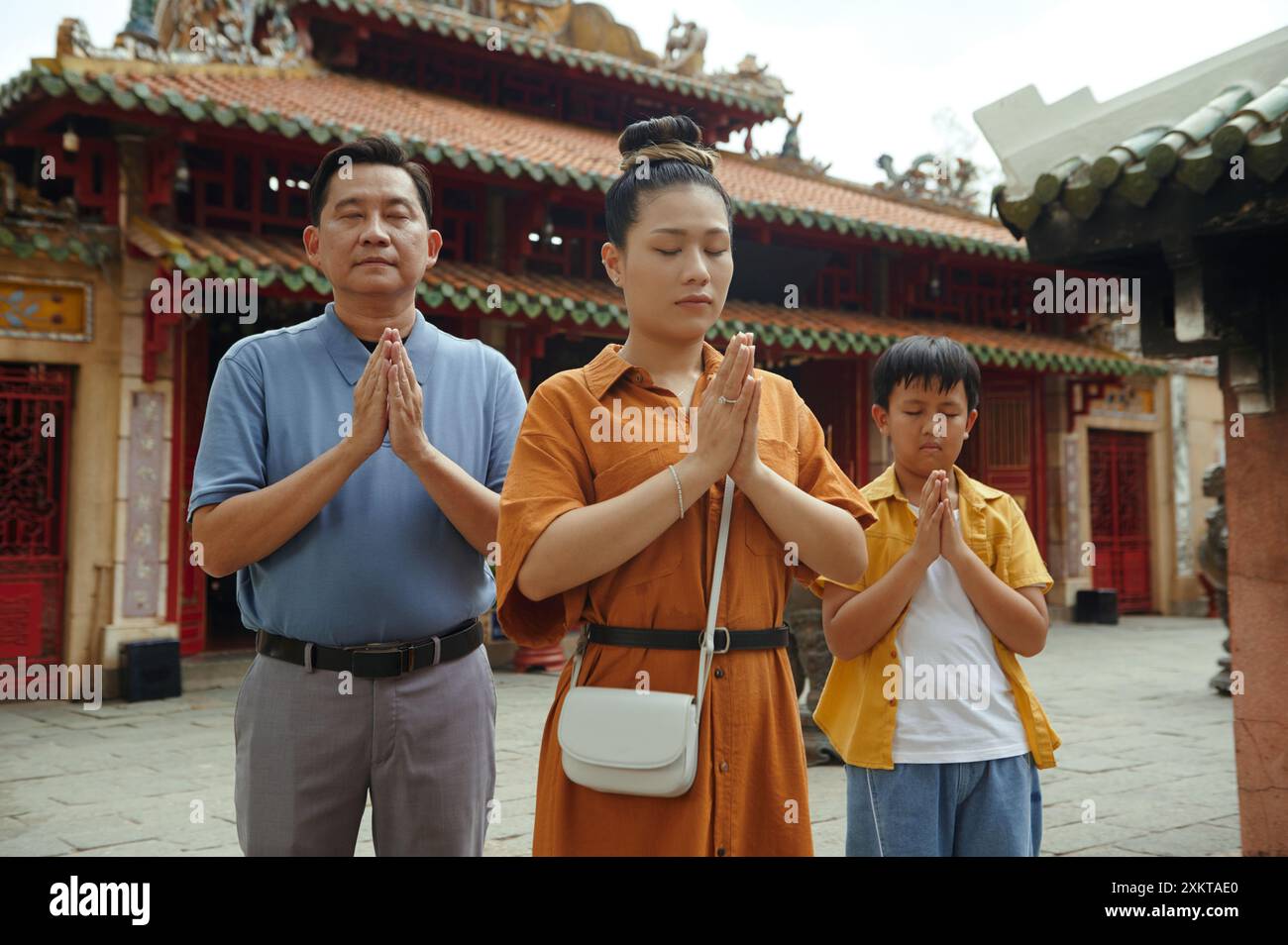 Father son visiting temple hi-res stock photography and images - Alamy