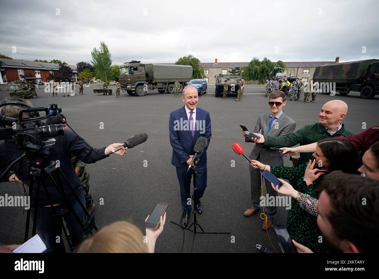 Tanaiste Micheal Martin, speaks to media during the launch of the ...