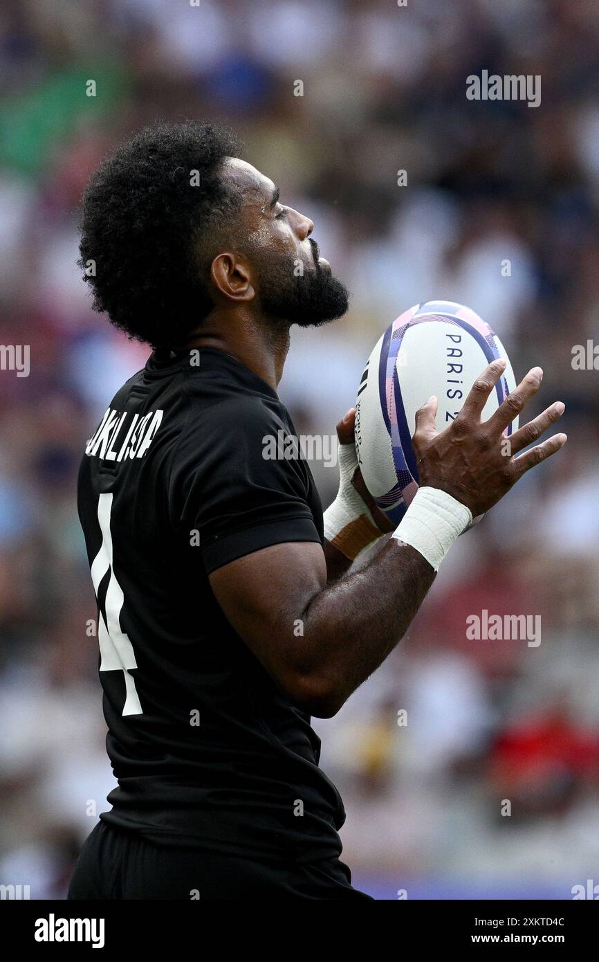 Paris, France. 24th July, 2024. Akuila Rokolisoa of New Zealand ...