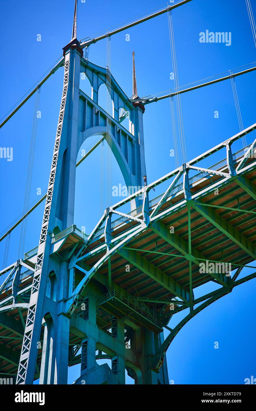 St Johns Bridge Architectural Detail from Below Stock Photo - Alamy