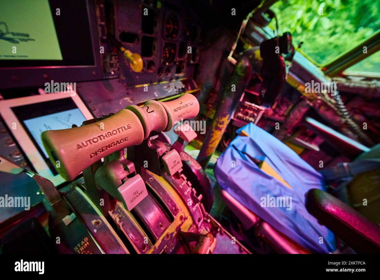 Aviation Throttle Controls and Instruments Close-Up Perspective Stock ...