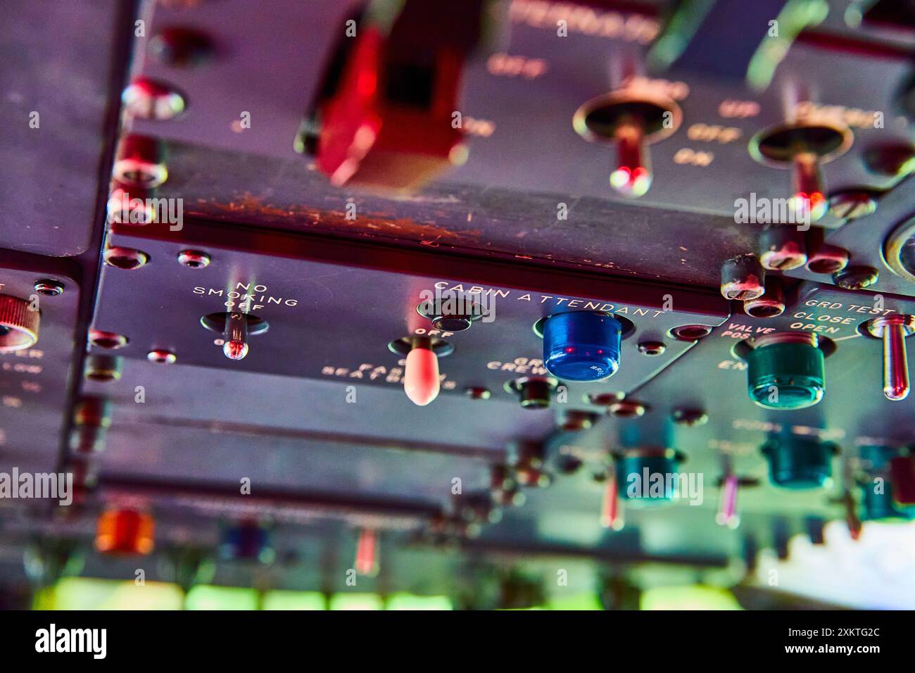 Aircraft Cockpit Control Panel Close-Up Angled View Stock Photo - Alamy