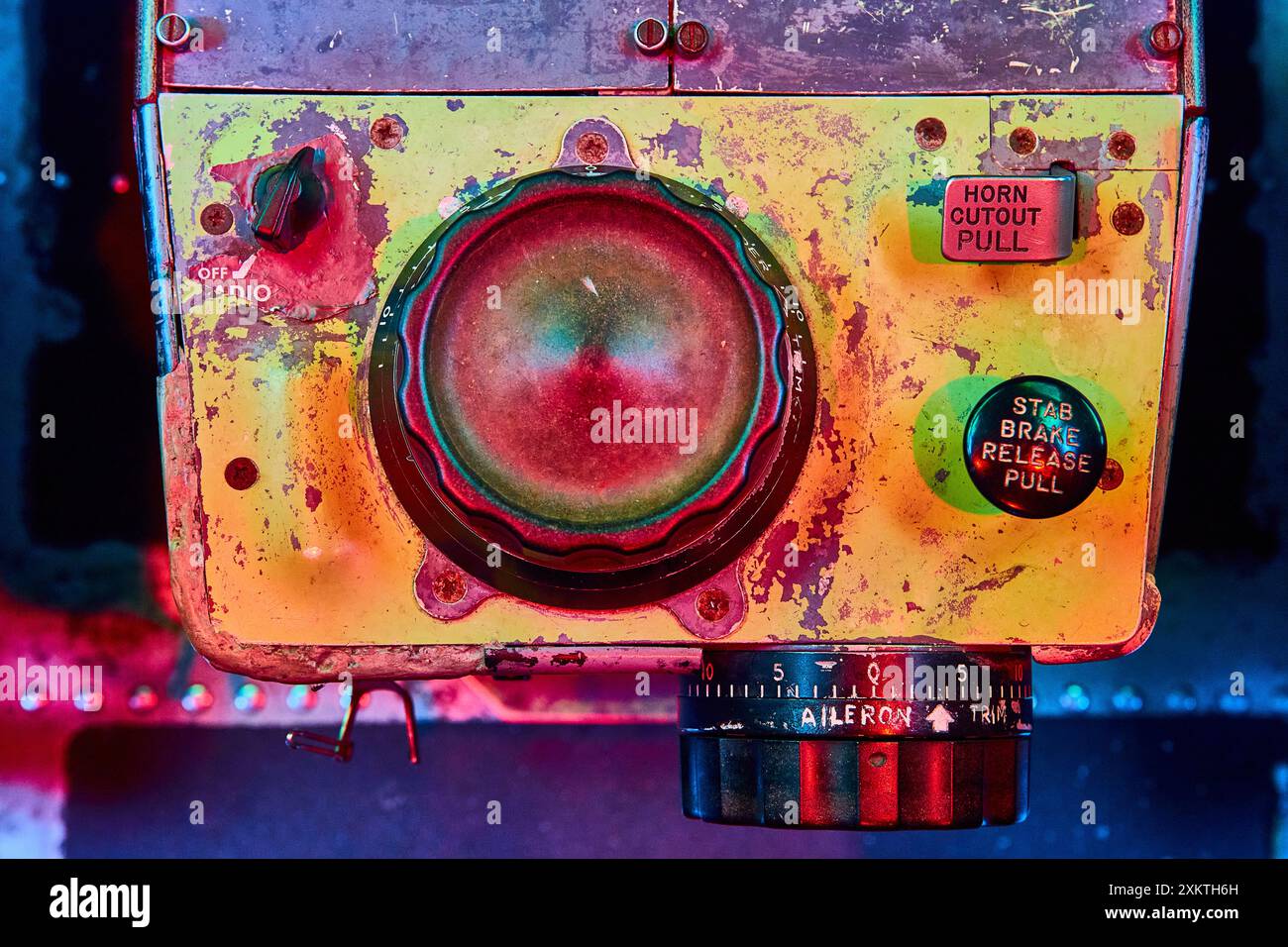 Vintage Aircraft Control Panel Close-Up With Aged Textures Stock Photo ...