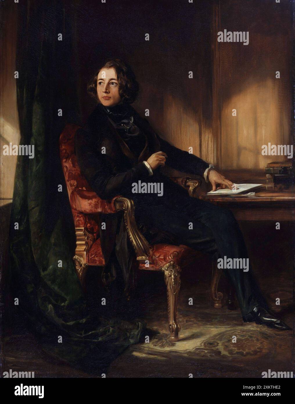 Portrait of the 19th century English writer, Charles Dickens (1812-1870 ...