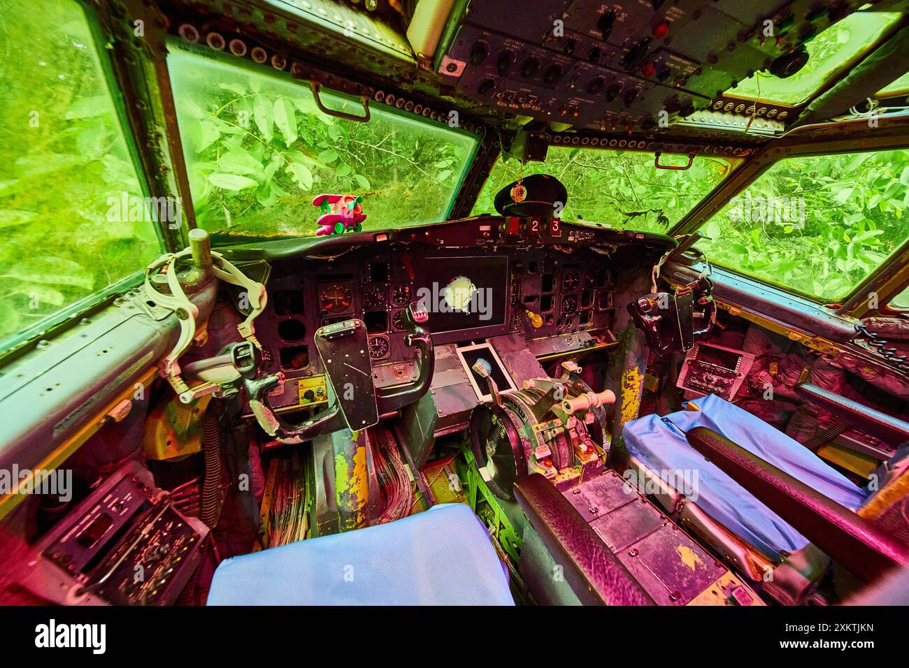 Nature Reclaims Abandoned Aircraft Cockpit with Toy Figurine ...