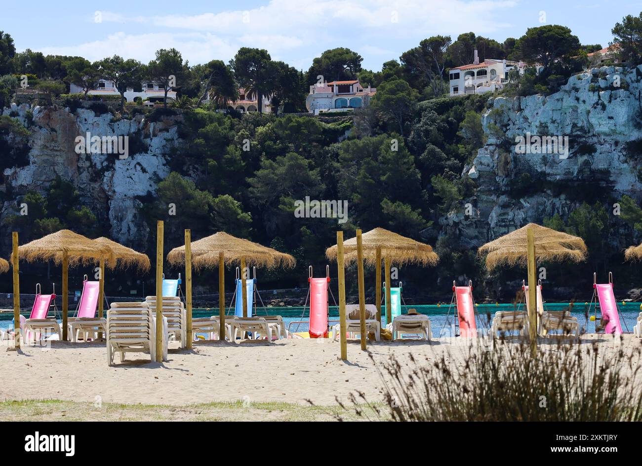 beach with colorful slides Stock Photo - Alamy