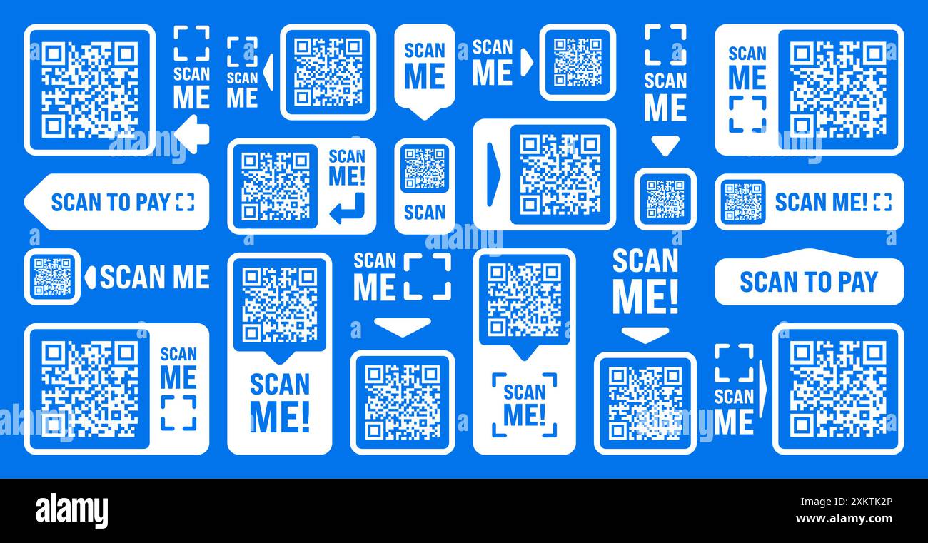 Scan me QR code sticker with text. Online payment. Special offer sale ...
