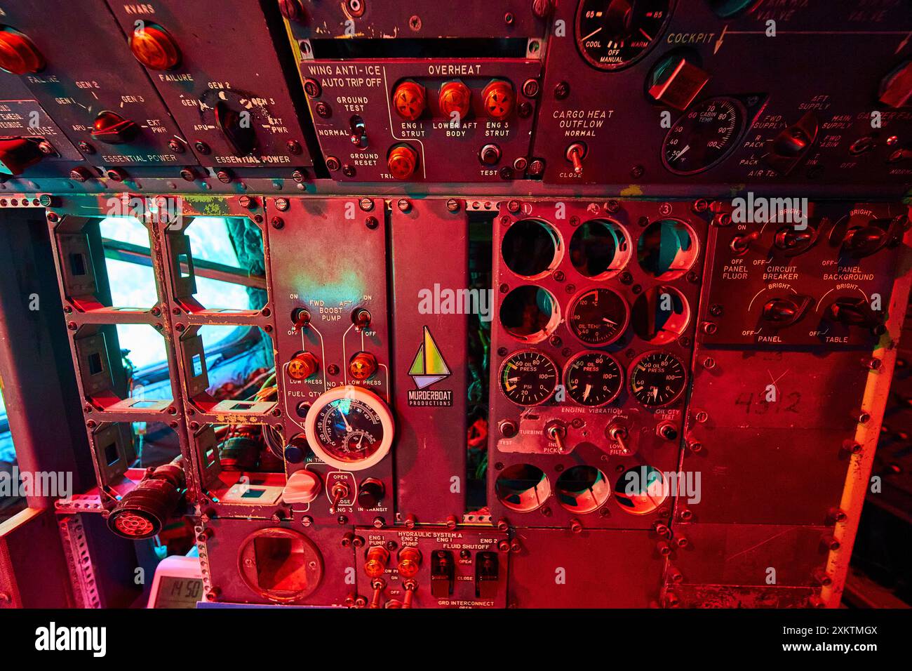 Aircraft Cockpit Control Panel Close-Up with Cinematic Lighting Stock ...