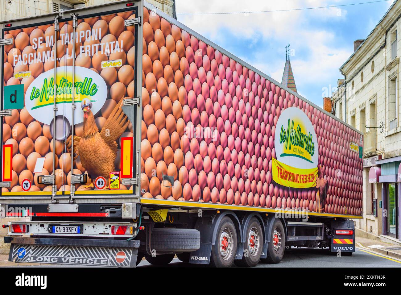 Italian registered "Le Naturelle" lorry with a million eggs driving ...