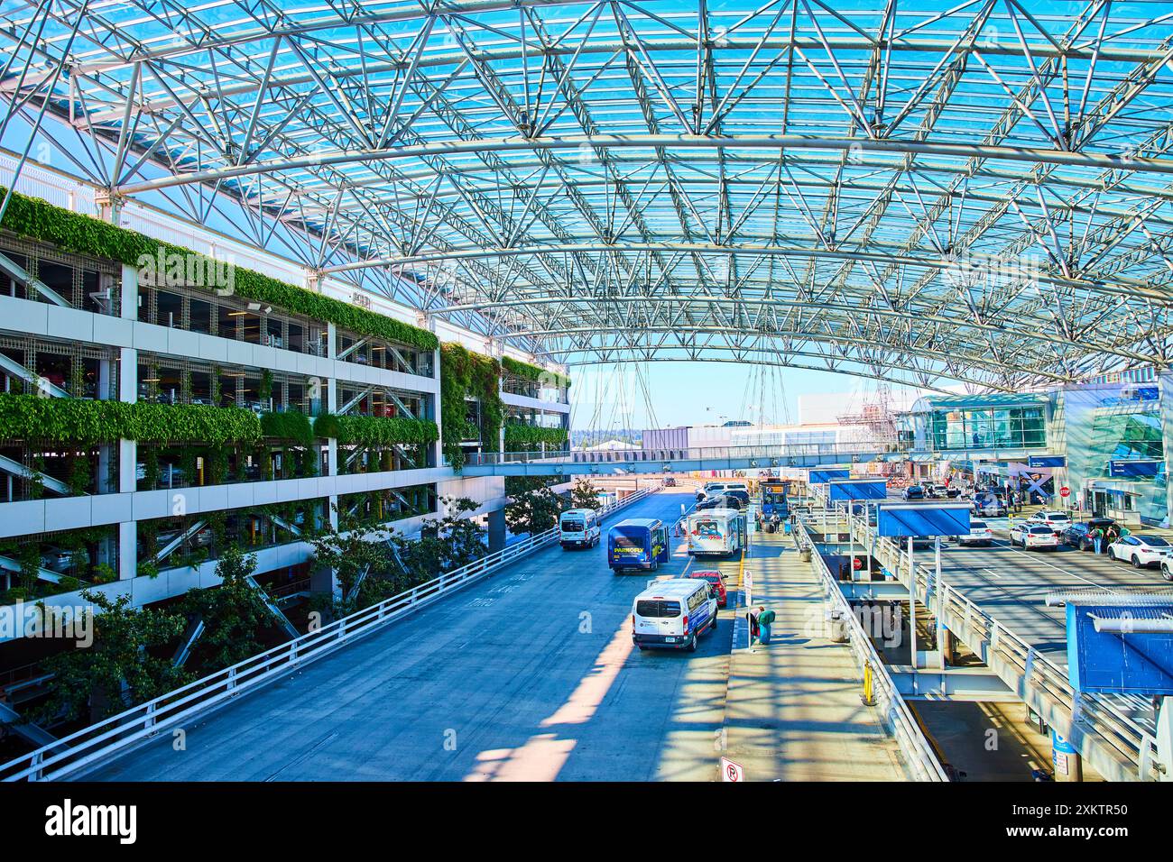 Modern Bus Terminal with Eco-Friendly Parking Structures, Eye-Level ...