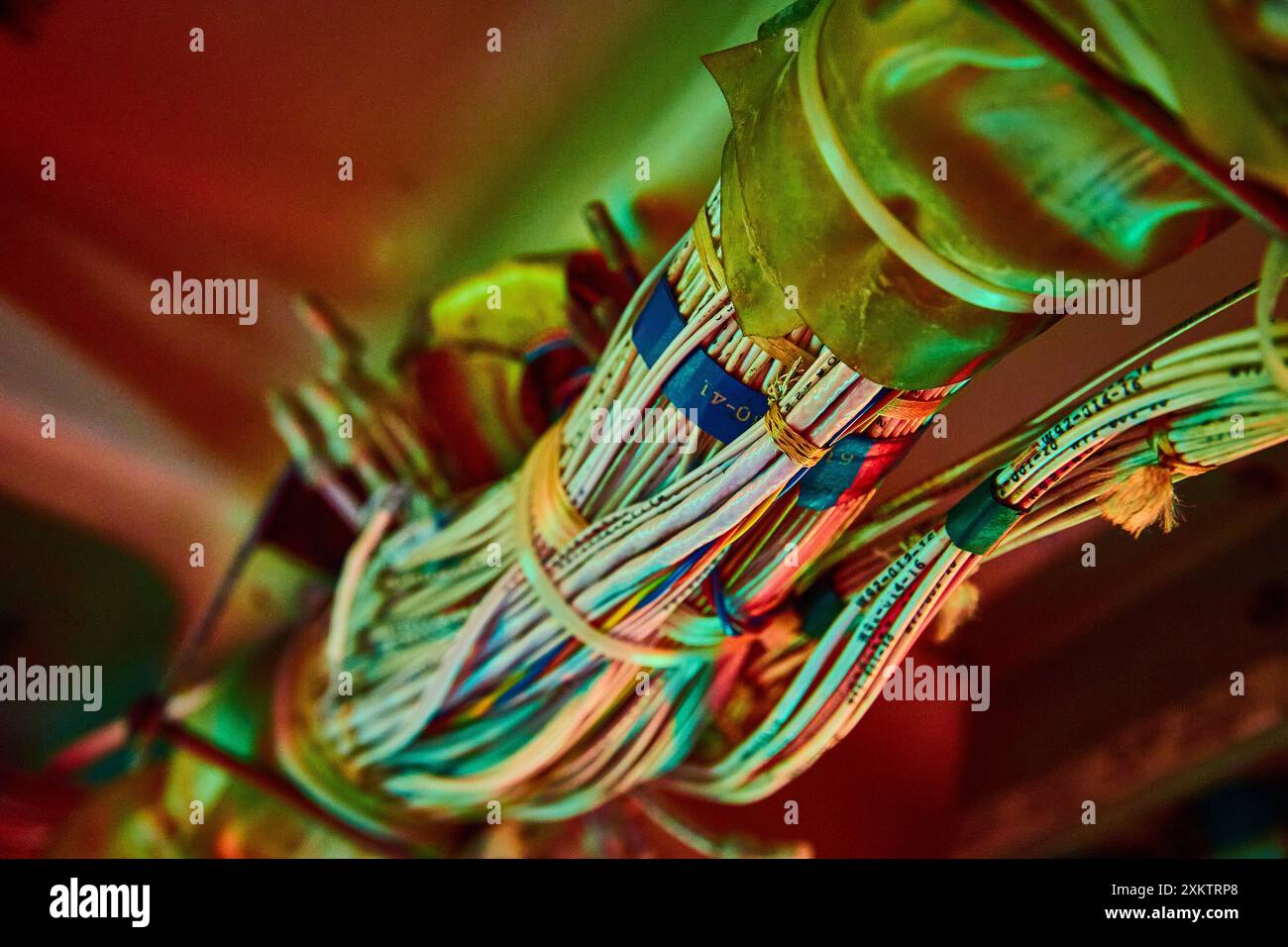 Low Voltage Cables Close-Up in Industrial Setting Stock Photo - Alamy