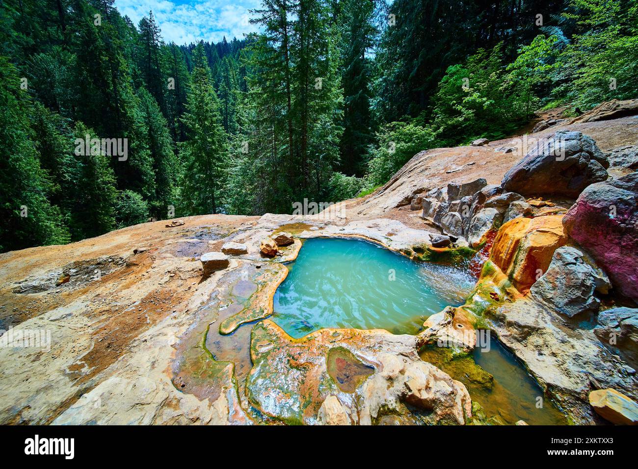Umpqua Hot Springs in Forested Mountain Retreat Eye-Level View Stock ...