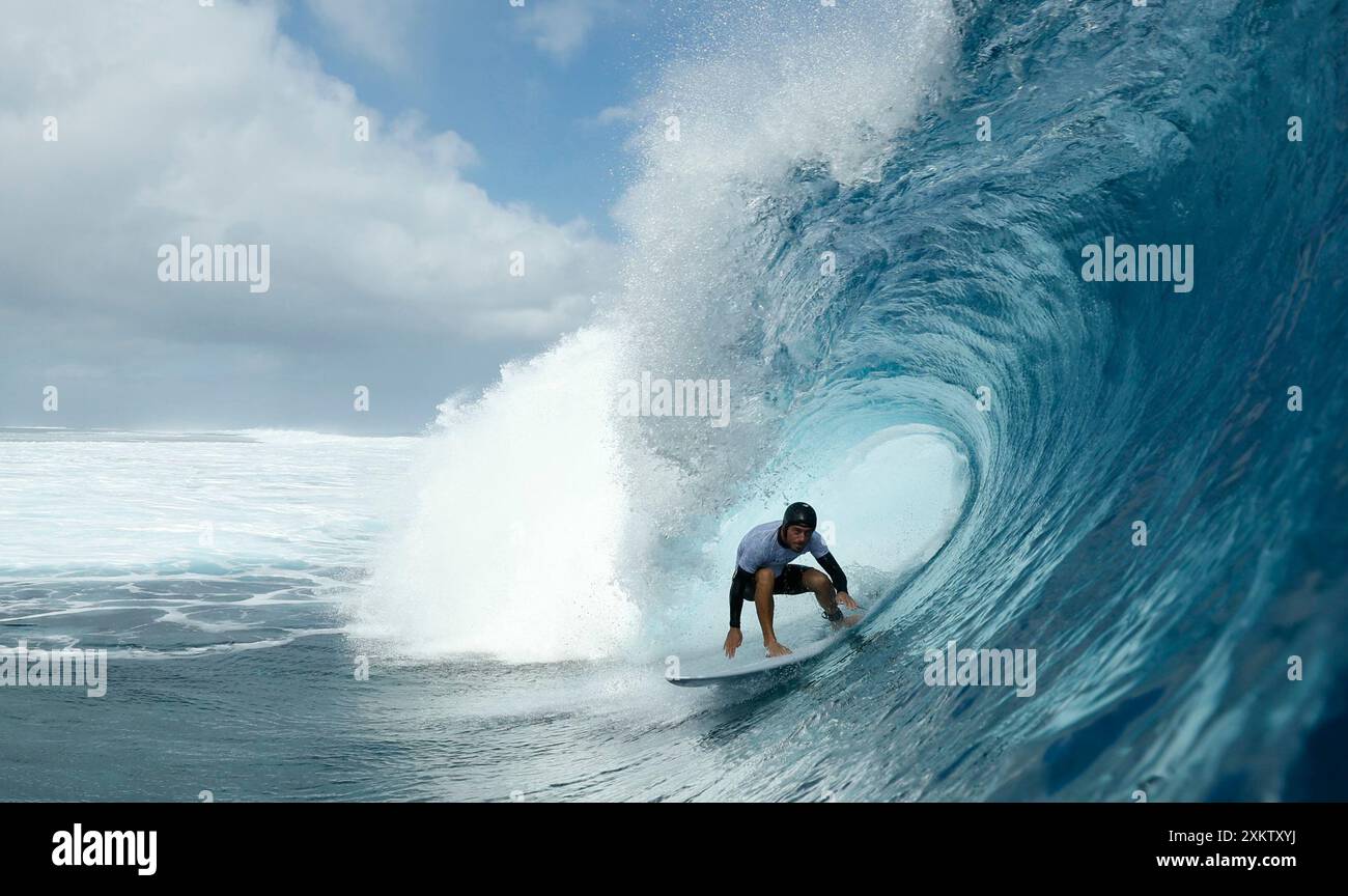 Tahiti, French Polynesia. 23rd July, 2024. Peru's Alonso Correa takes ...
