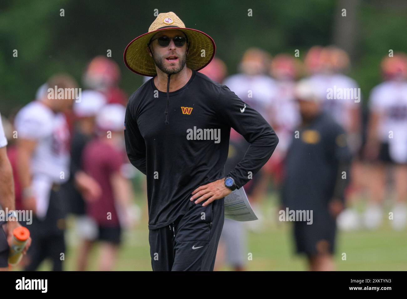 Ashburn, VA, USA. 24th July, 2024. Washington Commanders offensive ...