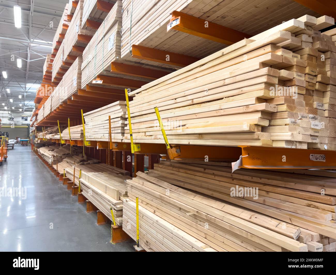 Stacked Lumber in Home Depot Lumber Section Aisle Stock Photo - Alamy