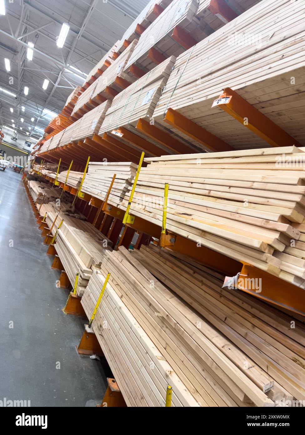 Stacked Lumber in Home Depot Lumber Section Aisle Stock Photo - Alamy