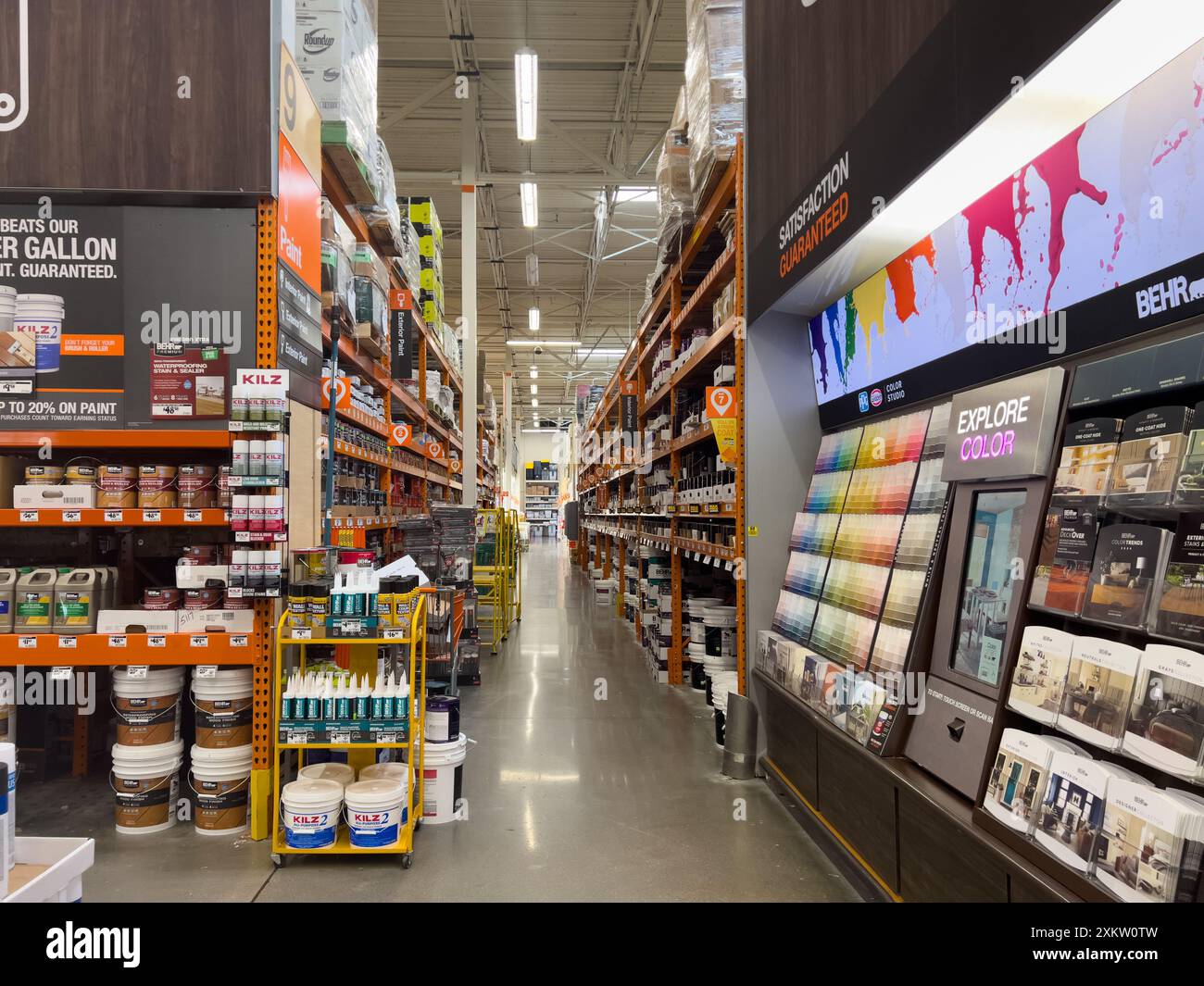 Vibrant Display of Paint Color Samples at Home Depot Stock Photo - Alamy