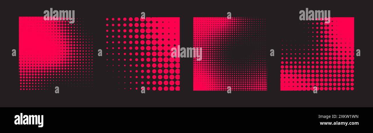 halftone banners on dark background. Vector illustration Stock Vector ...