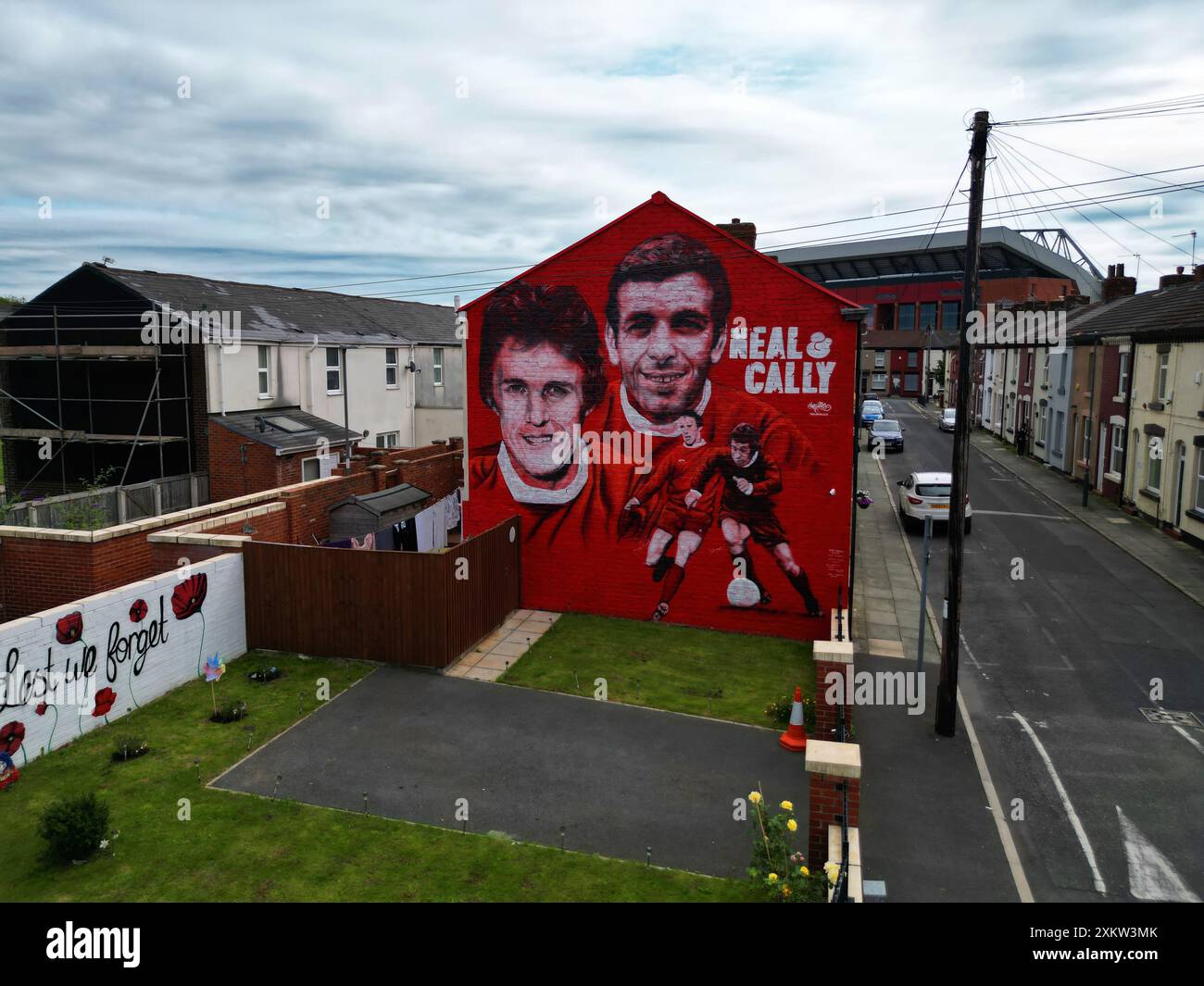 Aerial view of the Phil Neal and Ian Callaghan mural by Murwalls on ...