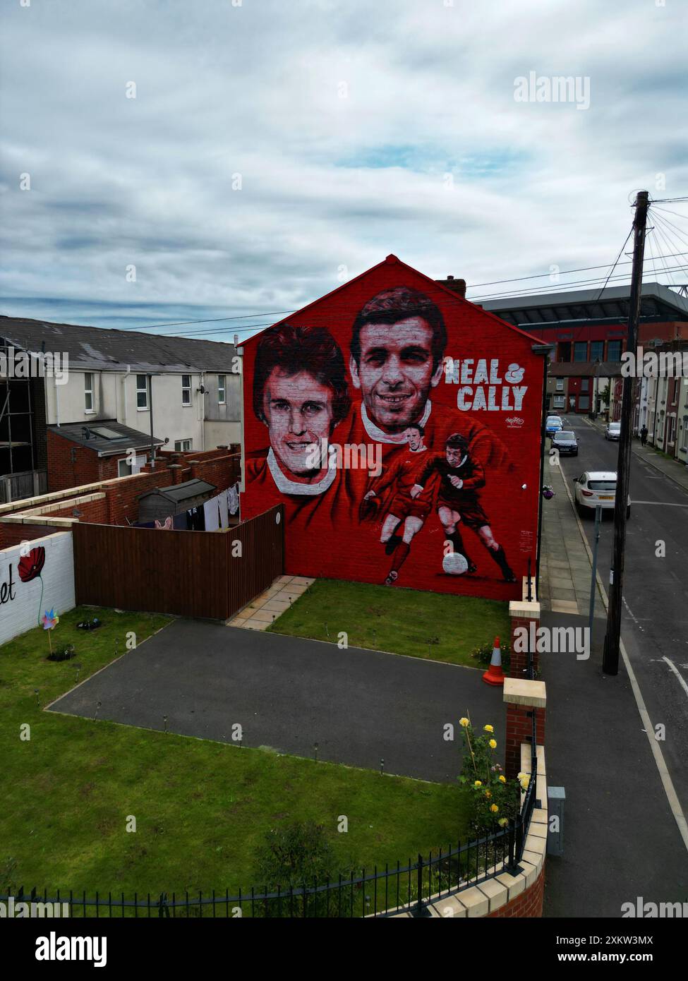 Aerial view of the Phil Neal and Ian Callaghan mural by Murwalls on ...