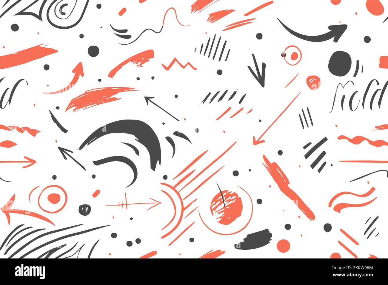 Hand drawn doodle ink thinking plan concept. Business seamless pattern ...