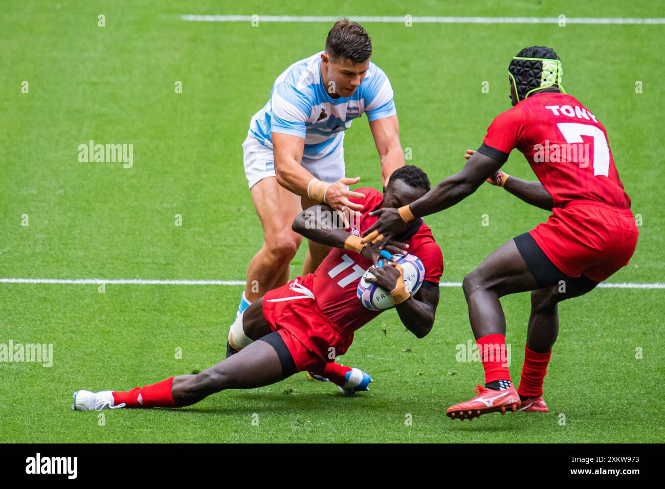 Patrick Odongo Okongâ o (Kenya) and Agustin Fraga (Argentina), Rugby ...