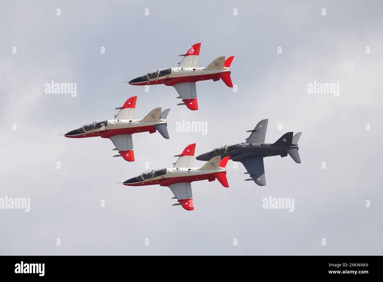 The Midnight Hawks of the Finnish Air Force Aerobatic Team display at ...