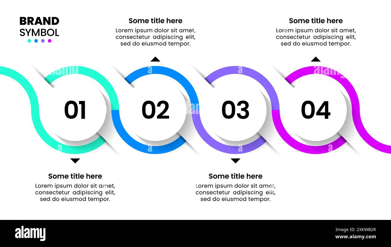Infographic template with icons and 4 options or steps. Circles in row ...