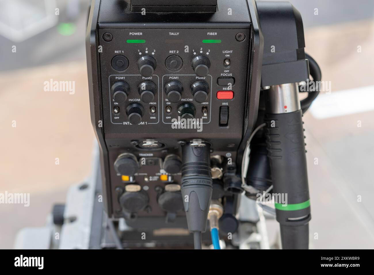 Broadcast television camera rear with control buttons Stock Photo - Alamy