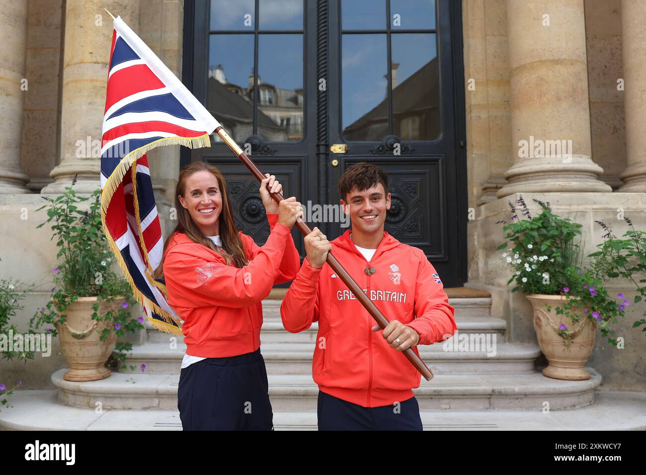 Great Britain's Helen Glover and Tom Daley during the Team GB ...