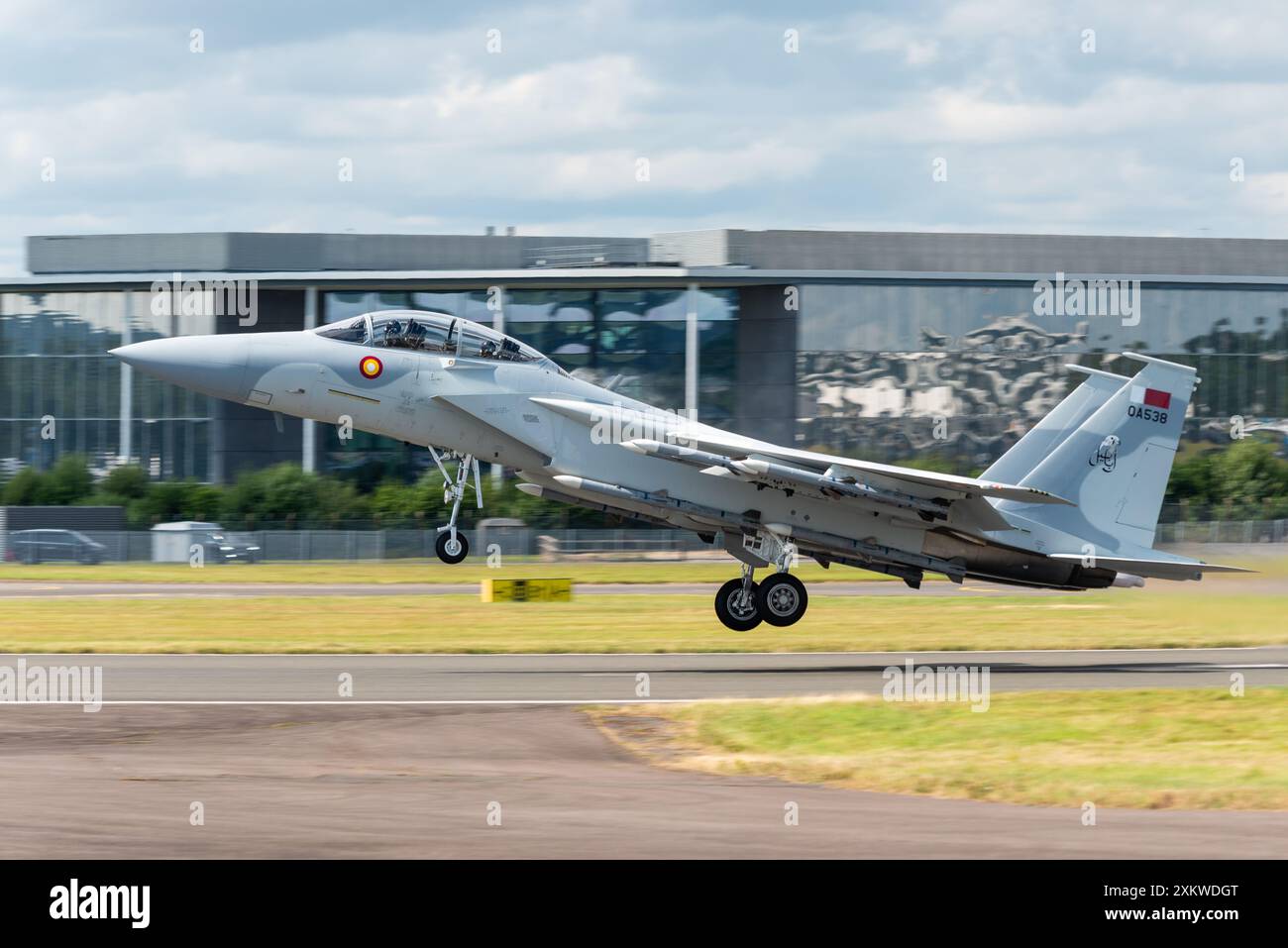 Boeing F-15QA (Qatar Advanced) Ababil jet fighter plane taking off at ...