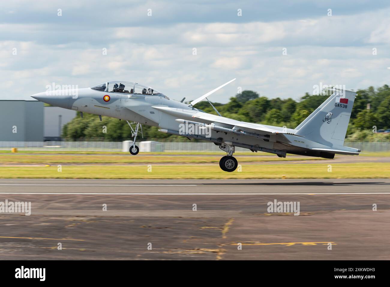 Boeing F-15QA (Qatar Advanced) Ababil landing at the Farnborough ...