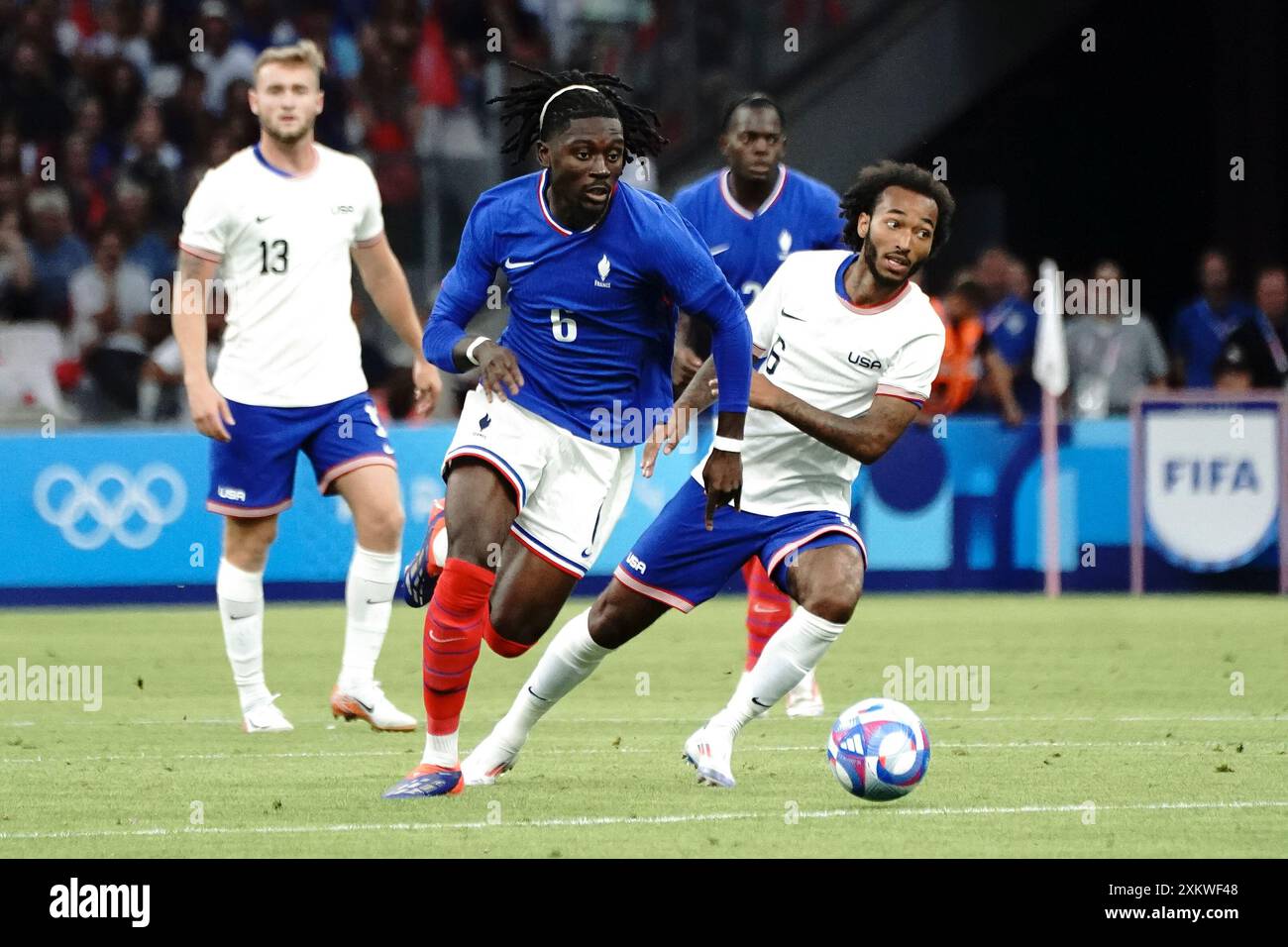 Manu Kone (France) and Gianluca Busio (USA) during the Football, Men's ...
